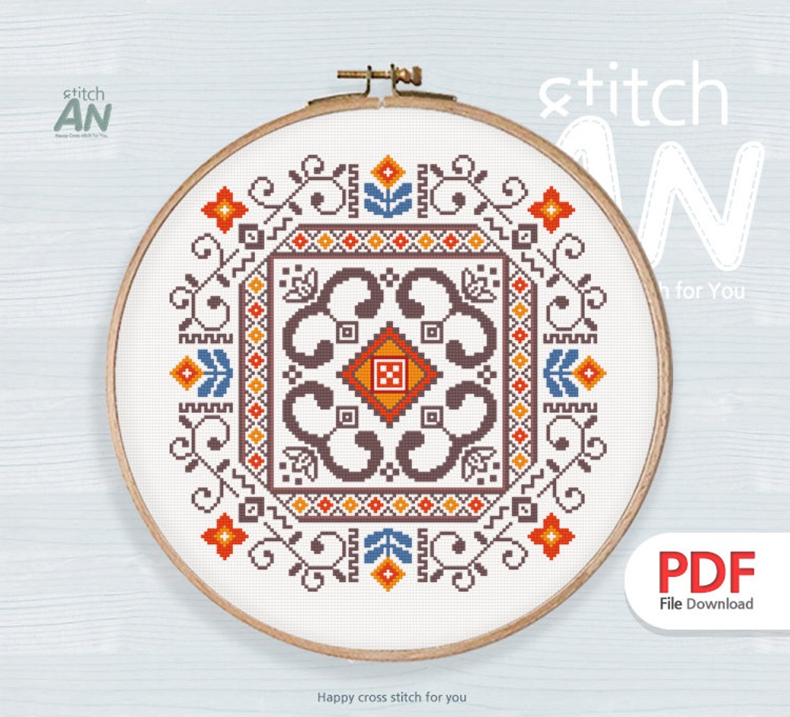 GEOMETRIC cross stitch pattern PDFCross Stitch chartCounted | Etsy