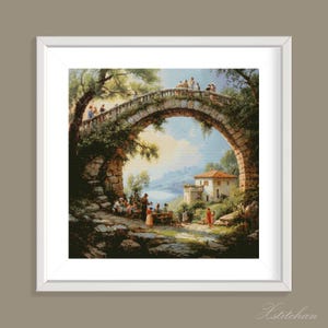 PCP0057 Stone Bridge PDF Full Coverage Cross Stitch Pattern Instant ...