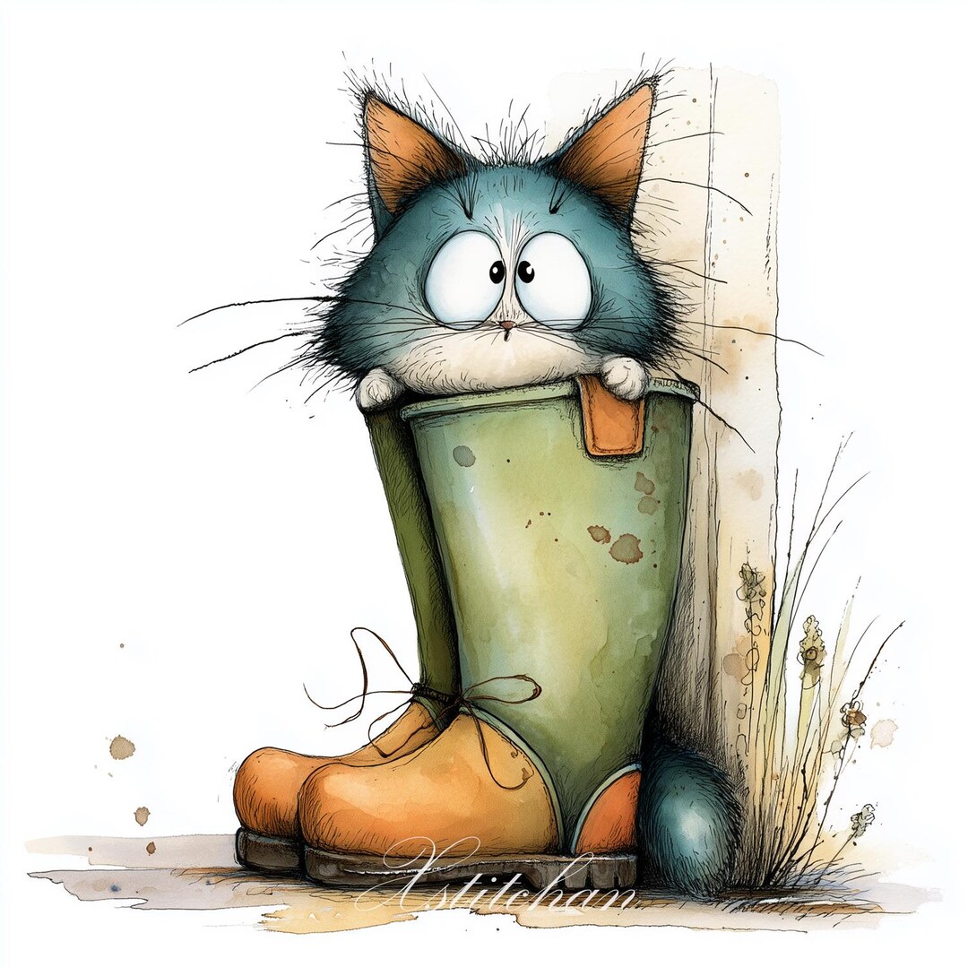 PCP0403 Cat in Boots Full Coverage Cross Stitch Pattern PDF Cross ...