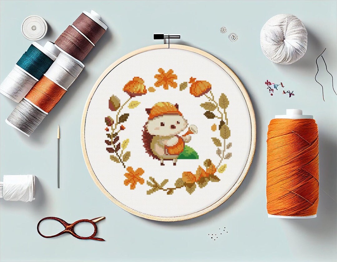 Anp229_hedgehog_cross Stitch Pattern Pdf,cross Stitch Chart,counted ...