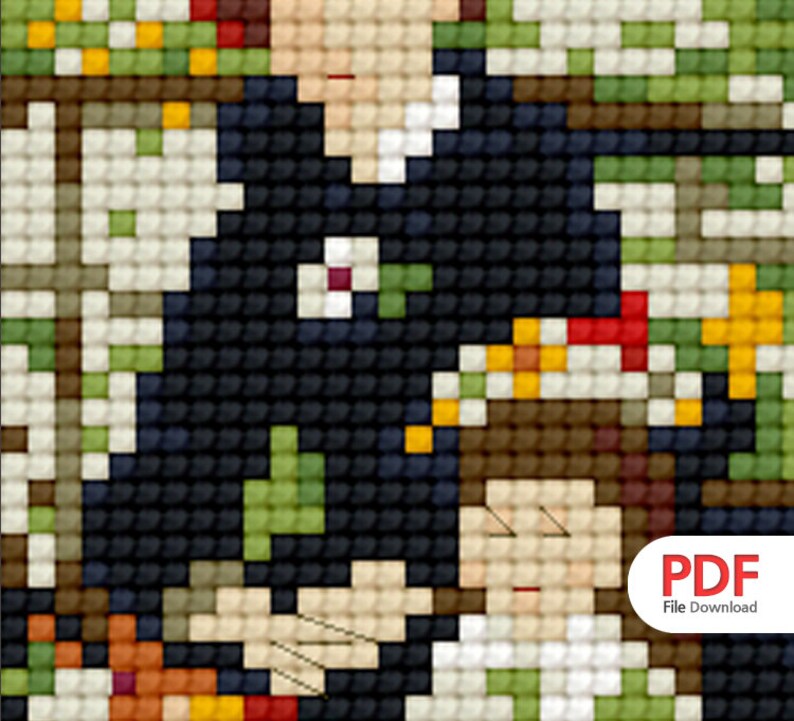 Renoir 'two Sisters' Cross Stitch Pattern Pdf Modern | Etsy