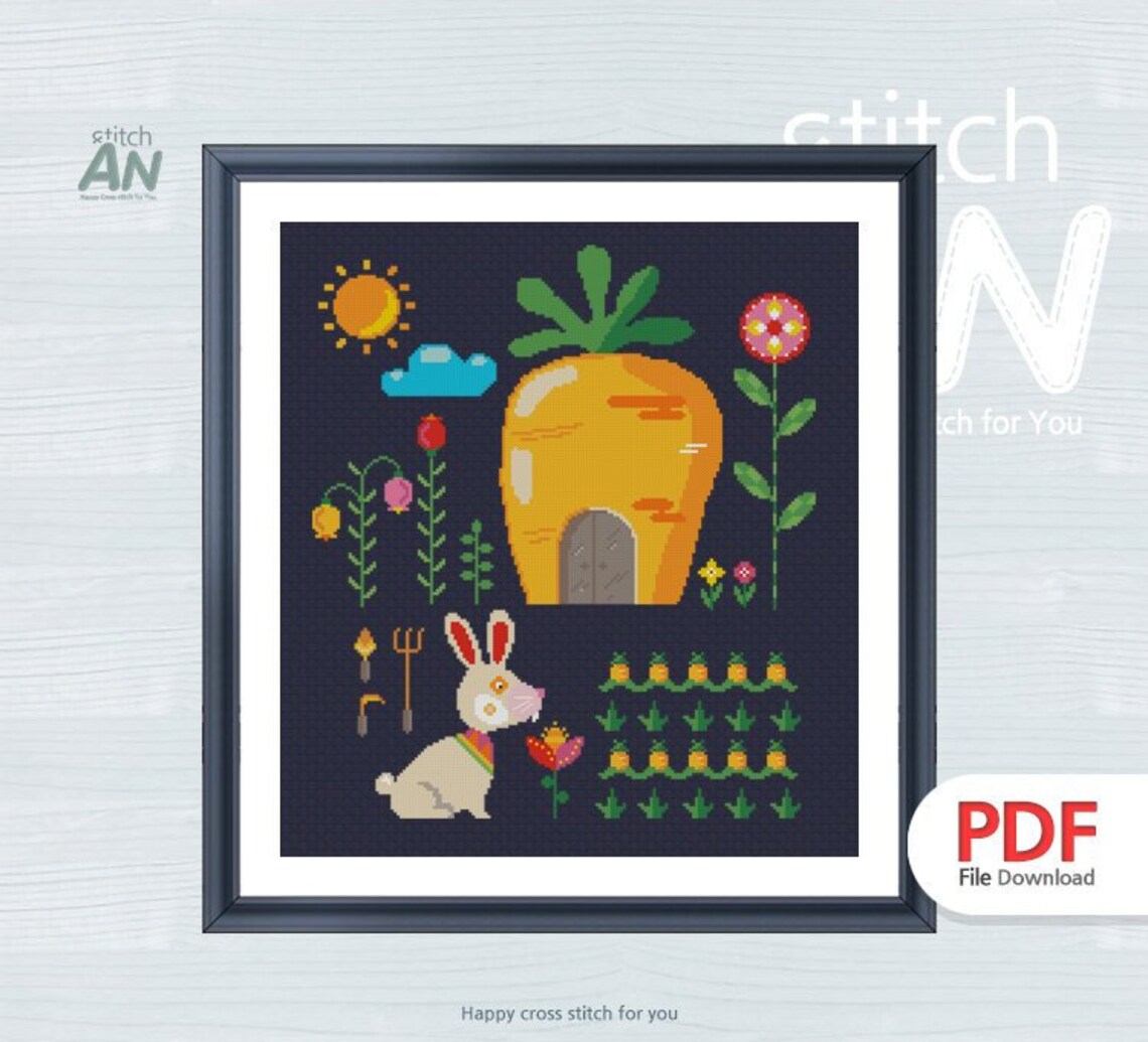 FARM Cross Stitch Pattern Pdfcross Stitch Chartcounted Cross | Etsy