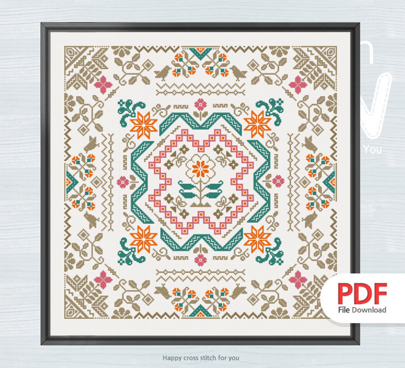 GEOMETRIC Cross Stitch Pattern Pdfcross Stitch Chartcounted - Etsy