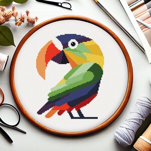 Anp215_parrot_cross Stitch Pattern Pdf,cross Stitch Chart,counted Cross ...