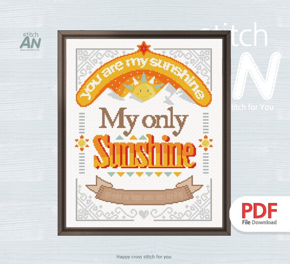 Sunshine_cross Stitch Pattern Pdfcross Stitch Chartcounted | Etsy