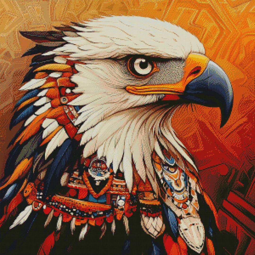 PCP0081 Aztec Eagle PDF Full Coverage Cross Stitch Pattern Instant ...