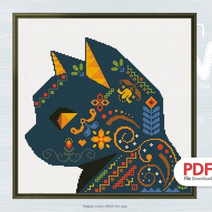 CAT Cross Stitch Pattern Pdf,cross Stitch Chart,counted Cross Stitch ...
