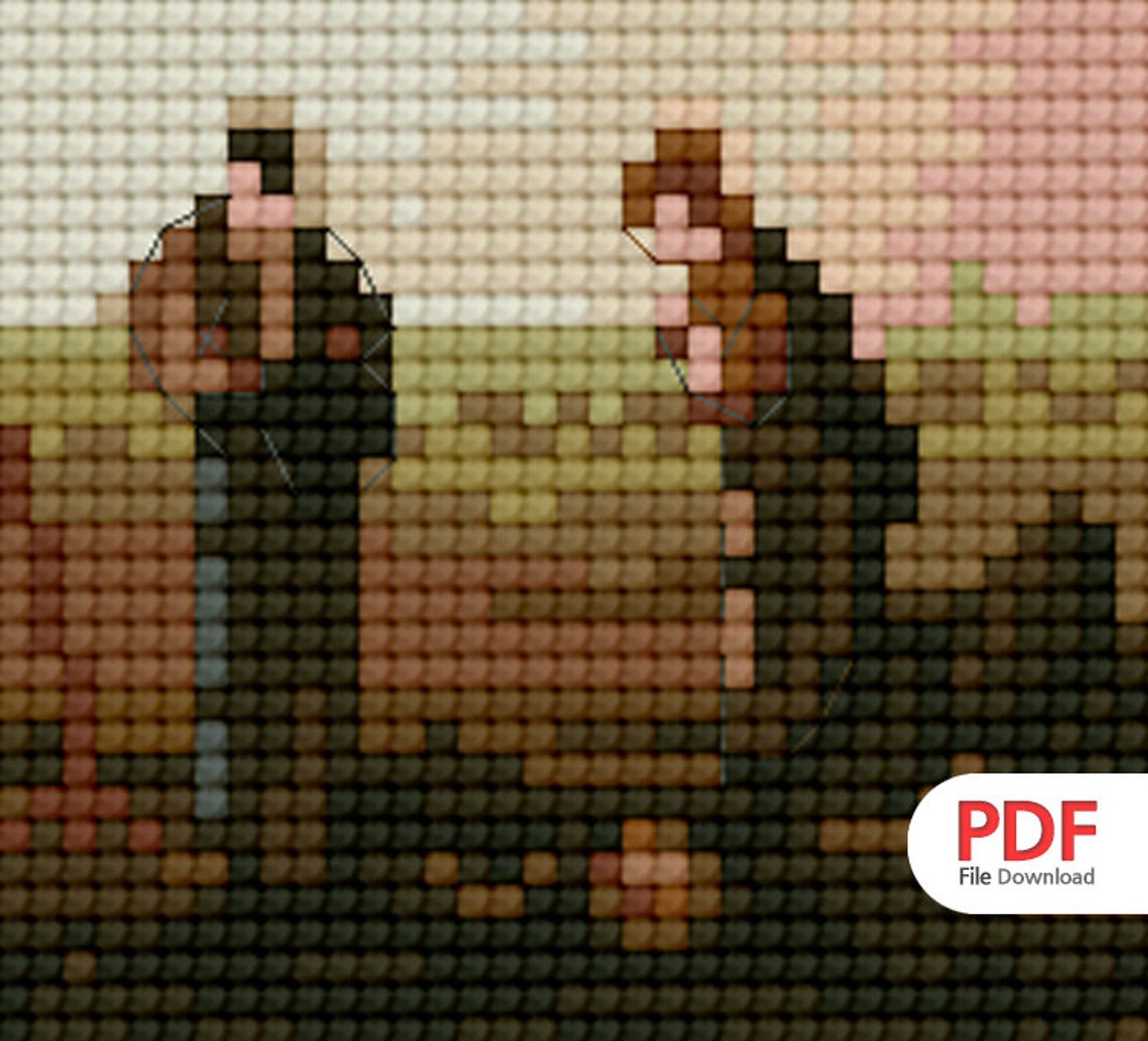 Millet 'l'angélus' Cross Stitch Pattern Pdf Modern | Etsy