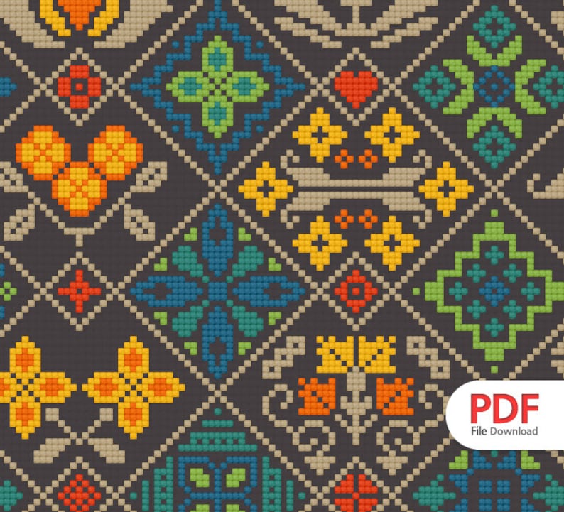 GEOMETRIC Cross Stitch Pattern Pdfcross Stitch Chartcounted - Etsy