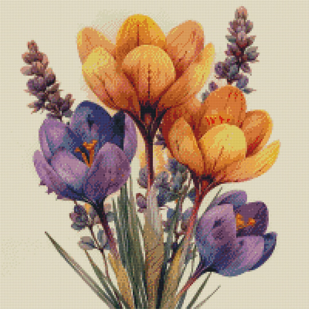 Pcp0031_crocus, Full Coverage Cross Stitch Pattern PDF, Cross Stitch ...