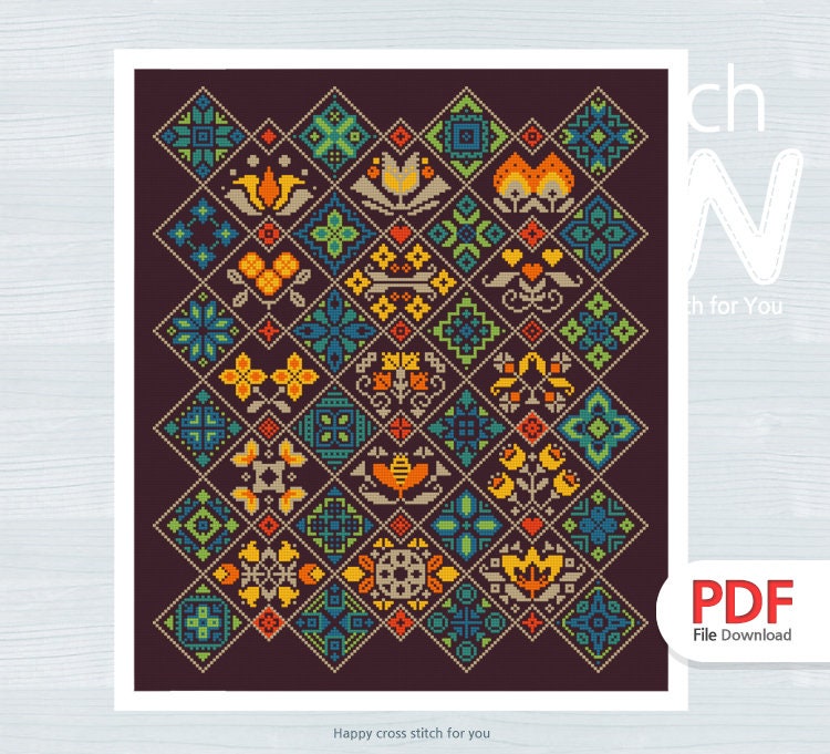 GEOMETRIC Cross Stitch Pattern Pdfcross Stitch Chartcounted - Etsy