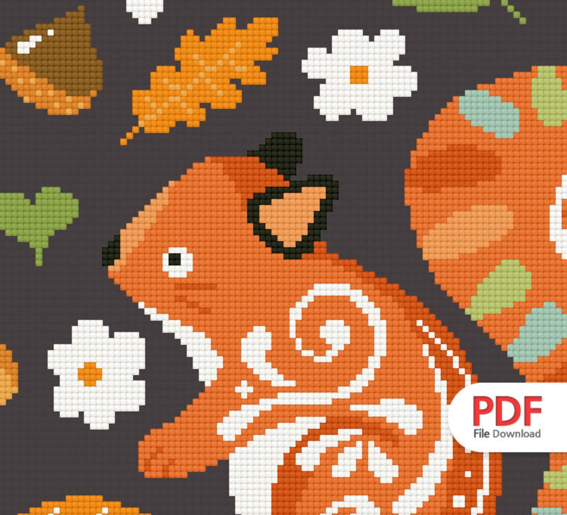 Squirrel Cross Stitch Pattern Pdfcross Stitch Chartcounted - Etsy