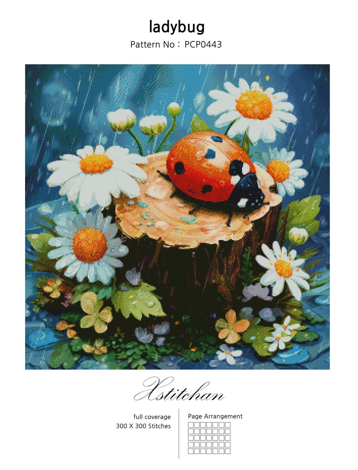 PCP0443 Ladybug PDF Full Coverage Cross Stitch Pattern Instant Download ...