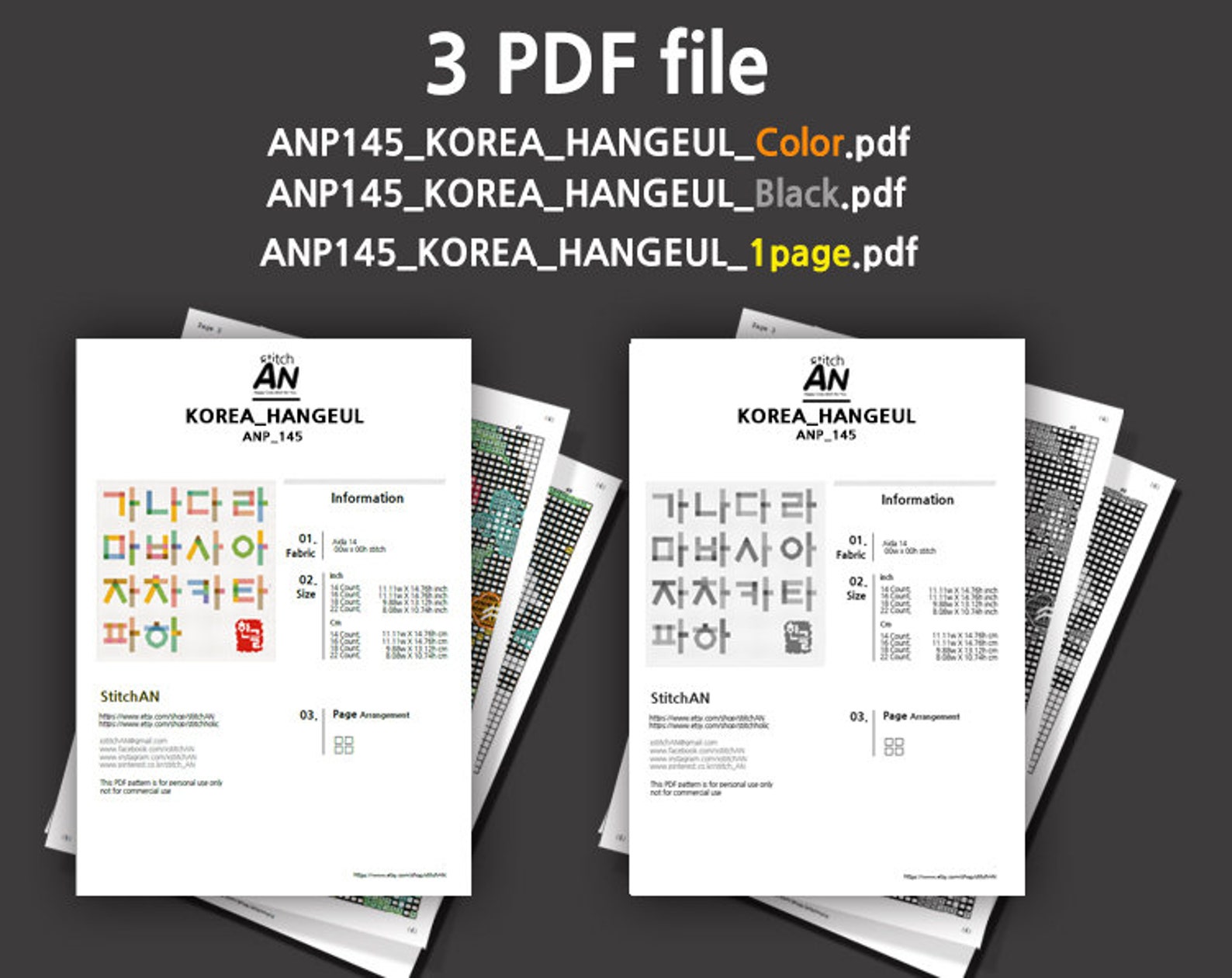 KOREA_HANGEUL Cross Stitch Pattern Pdfcross Stitch - Etsy