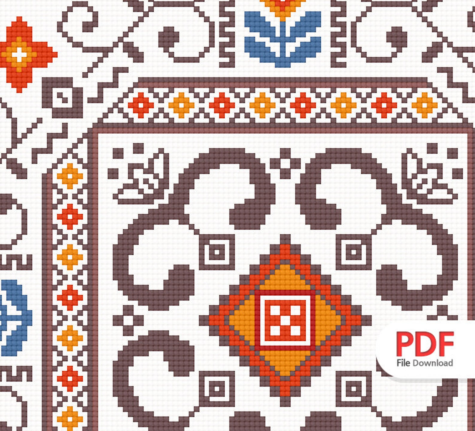 GEOMETRIC cross stitch pattern PDFCross Stitch chartCounted | Etsy