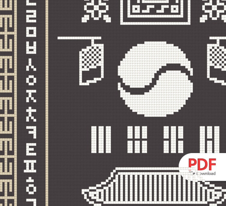 Korea Cross Stitch Pattern Pdfcross Stitch Chartcounted - Etsy