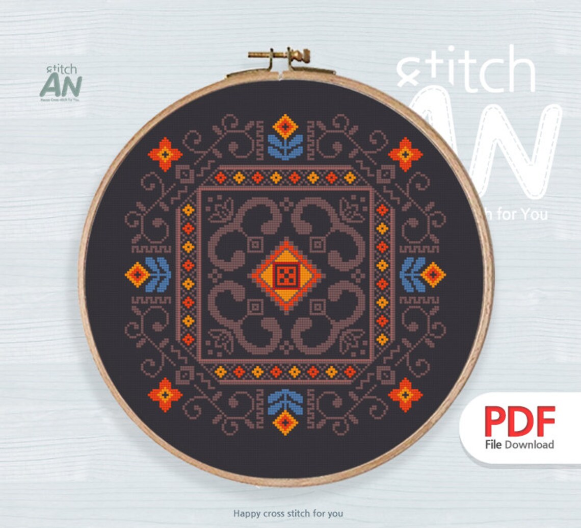 GEOMETRIC cross stitch pattern PDFCross Stitch chartCounted | Etsy