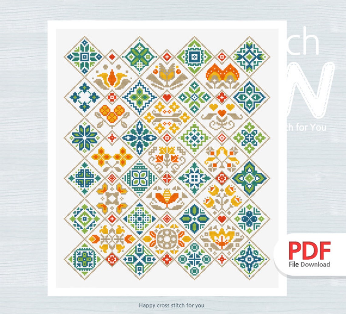 GEOMETRIC Cross Stitch Pattern Pdfcross Stitch Chartcounted - Etsy