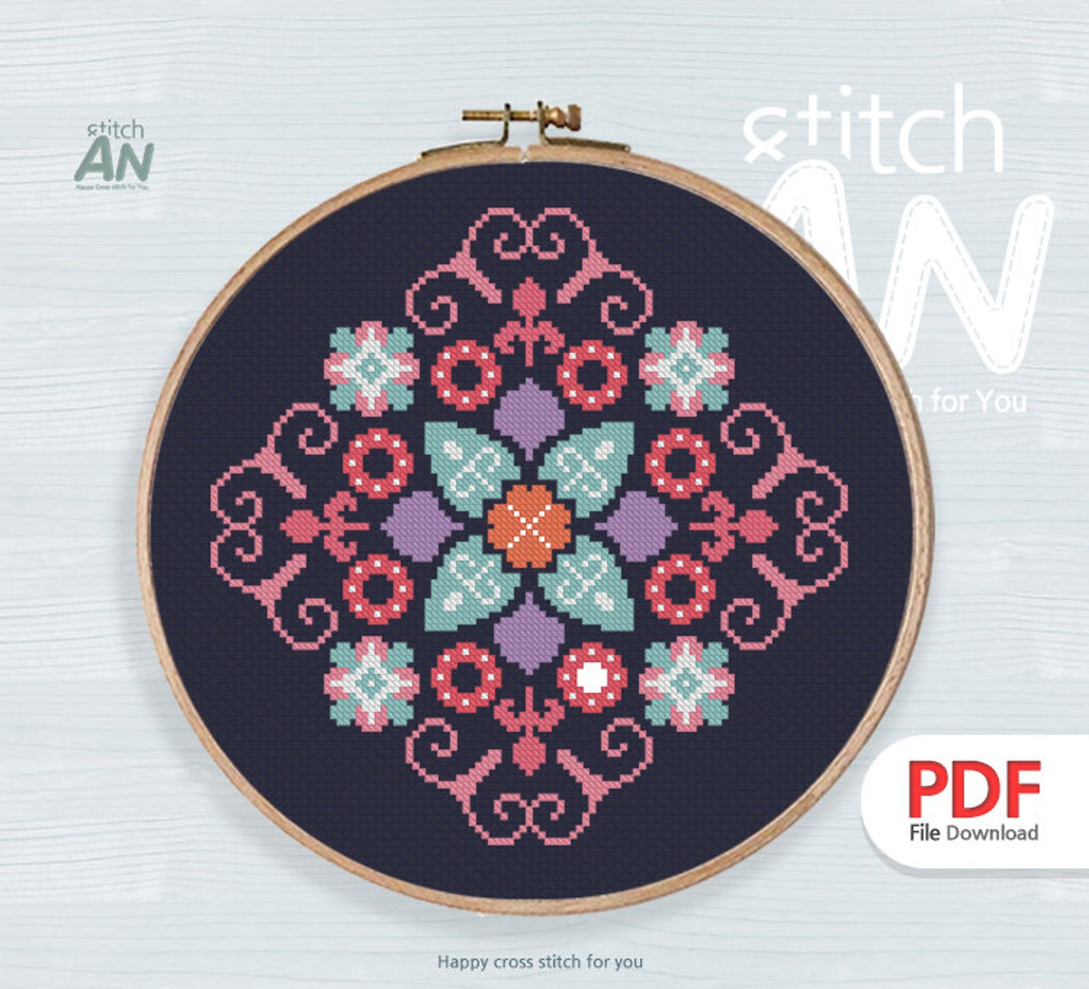 Geometric Cross Stitch Pattern Pdfcross Stitch Chartcounted - Etsy