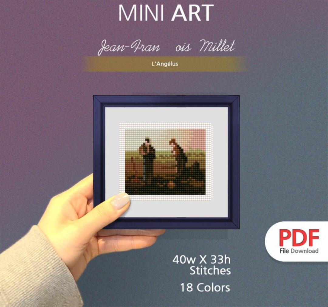 Millet 'l'angélus' Cross Stitch Pattern Pdf Modern Counted Instant ...