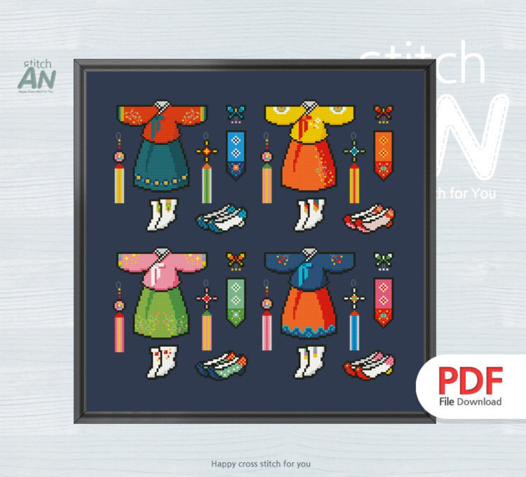 HANBOK Cross Stitch Pattern Pdf,cross Stitch Chart,counted Cross Stitch ...