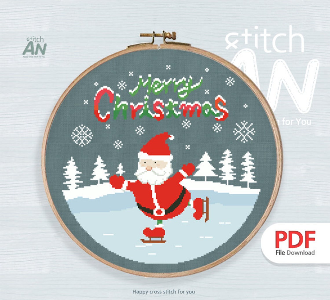 Santa Claus Cross Stitch Pattern Pdfcross Stitch | Etsy