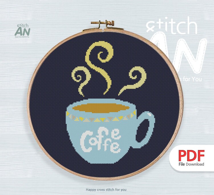 COFFEE Cross Stitch Pattern Pdfcross Stitch Chartcounted | Etsy