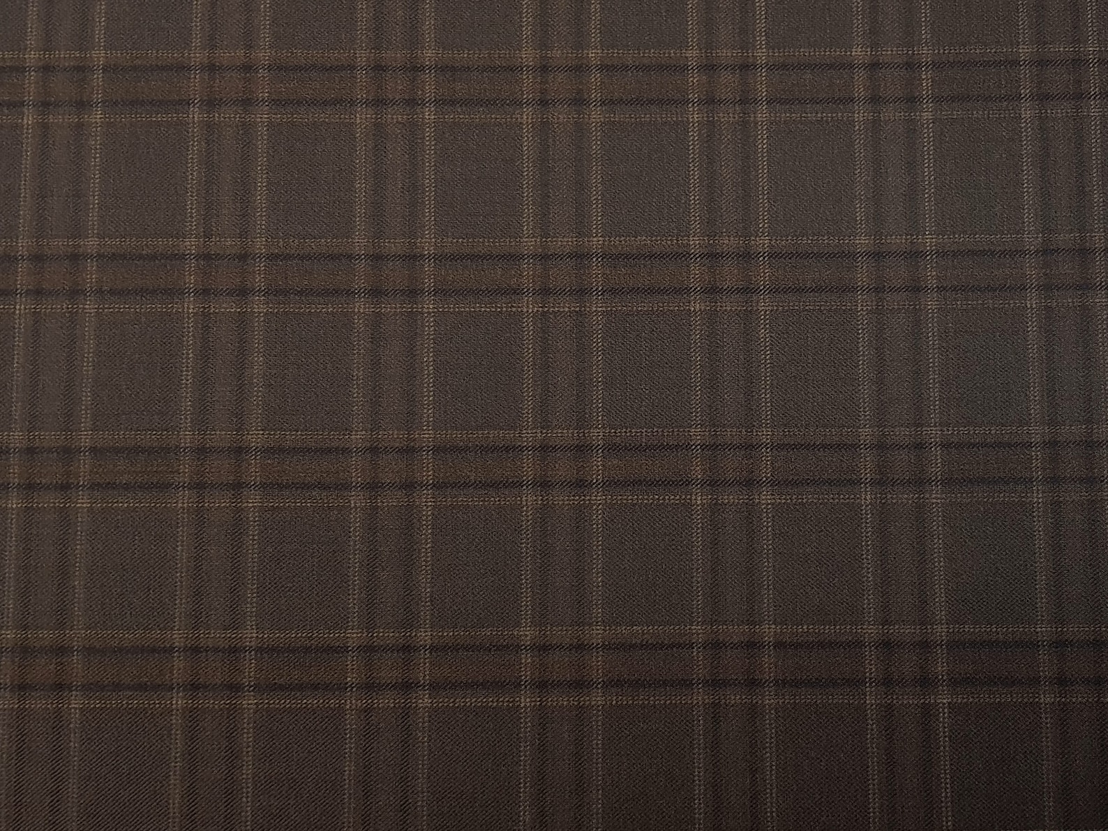 Tartan plaid jacketing wool fabric. Chocolate brown. 100 % | Etsy