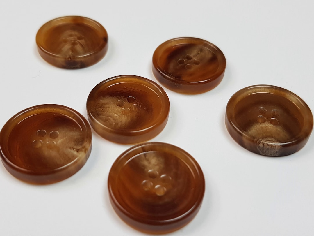 Whiskey Brown Real Horn Buttons Set for Suit Jacket, Blazer, Sport Coat ...