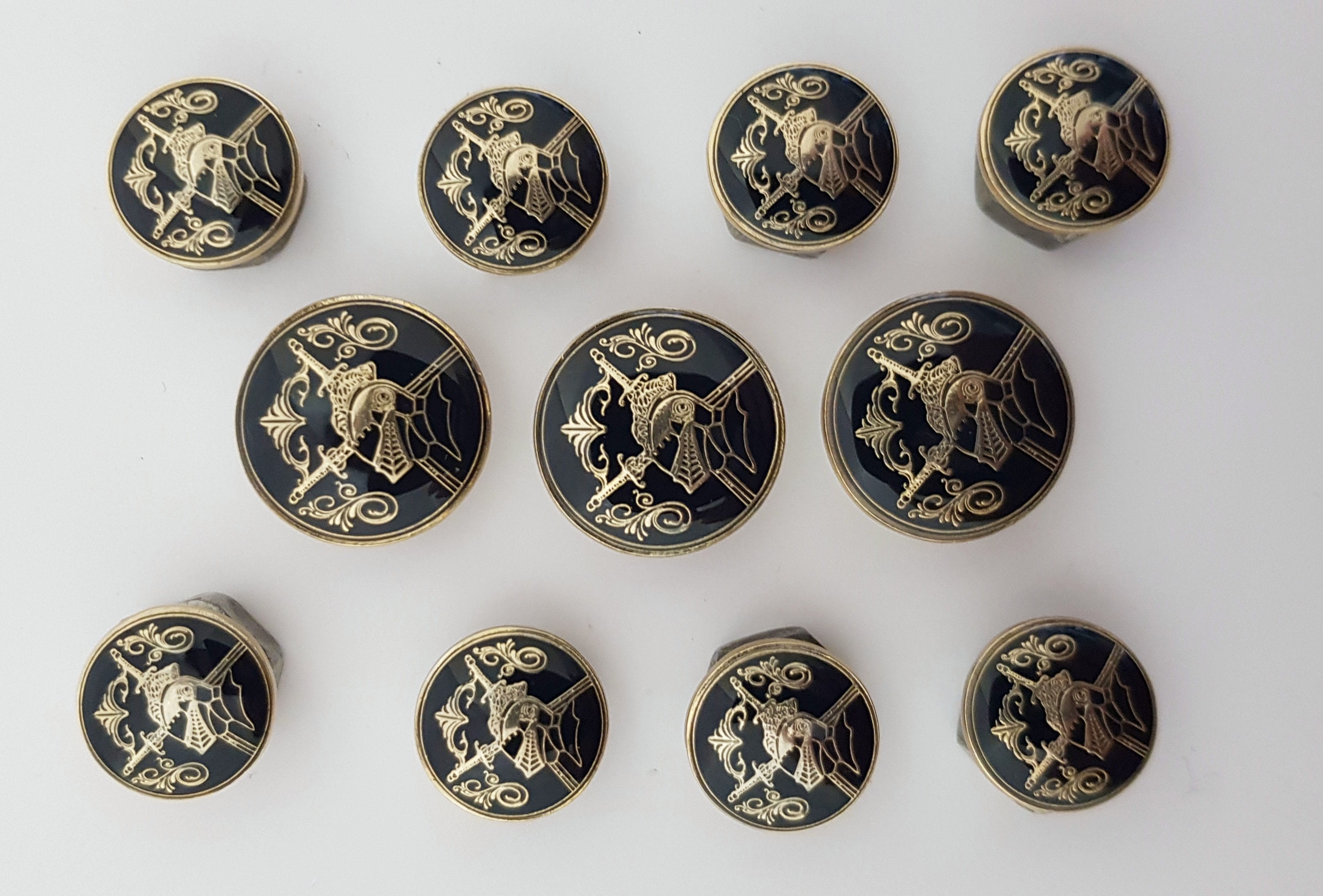 Metal Blazer Knight Sign Shank Buttons Set. in Gold and Nickel - Etsy