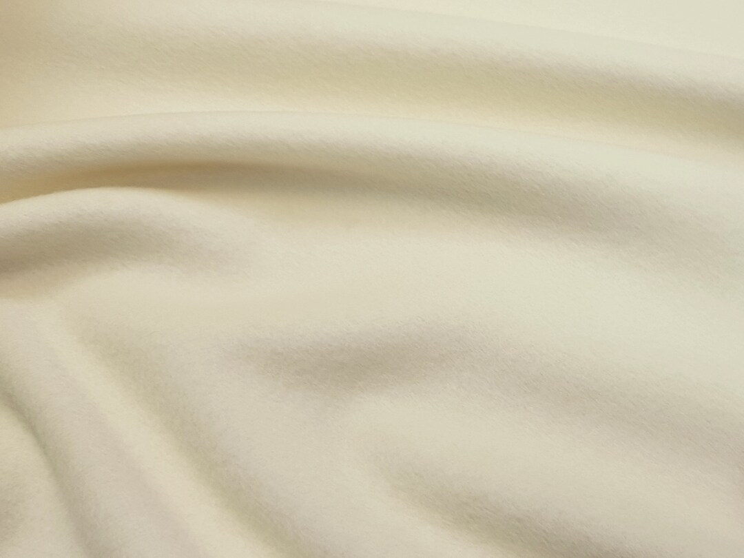 Pure Wool Shaggy Coat Fabric by Piacenza. Top Quality, Clean Ivory ...