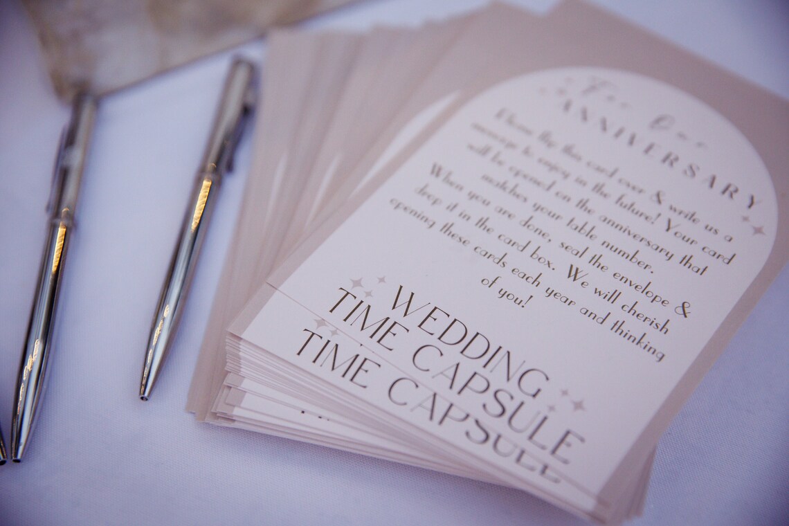 Wedding Time Capsule Modern Arch Collection Sign, Advice Cards ...