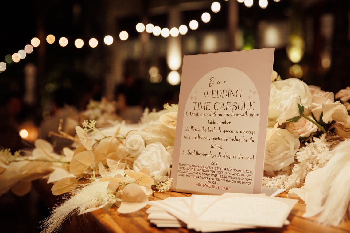 Wedding Time Capsule Modern Arch Collection Sign, Advice Cards ...