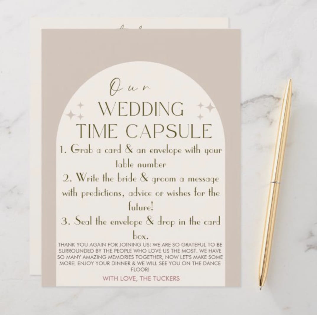Wedding Time Capsule Modern Arch Collection Sign, Advice Cards ...