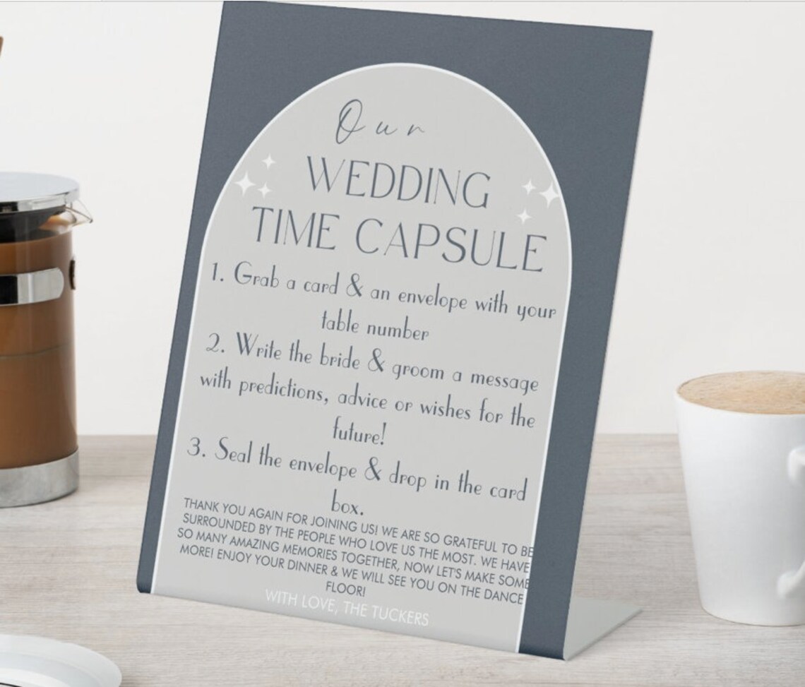 Wedding Time Capsule Modern Arch Collection Sign, Advice Cards ...