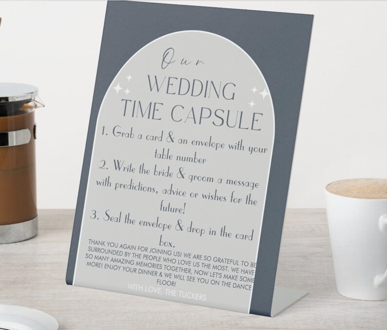 Wedding Time Capsule Modern Arch Collection Sign, Advice Cards ...