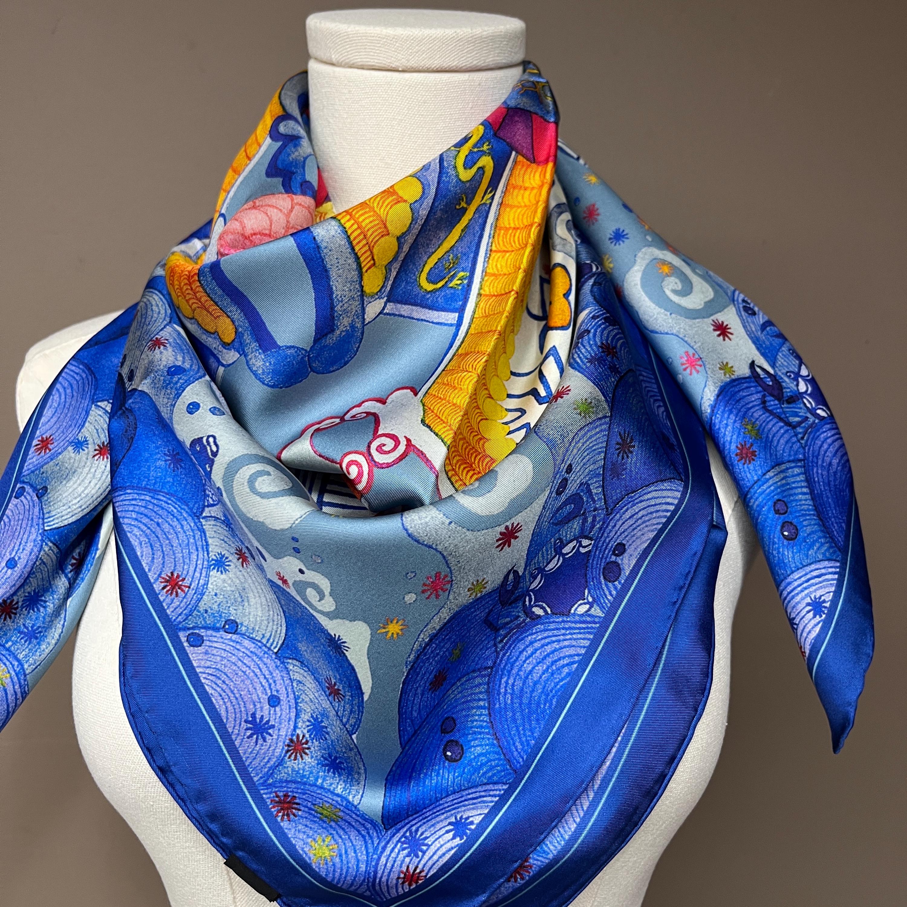 Mulberry Silk Twill Scarf, Heavyweight, Double Sided, Hand-painted ...