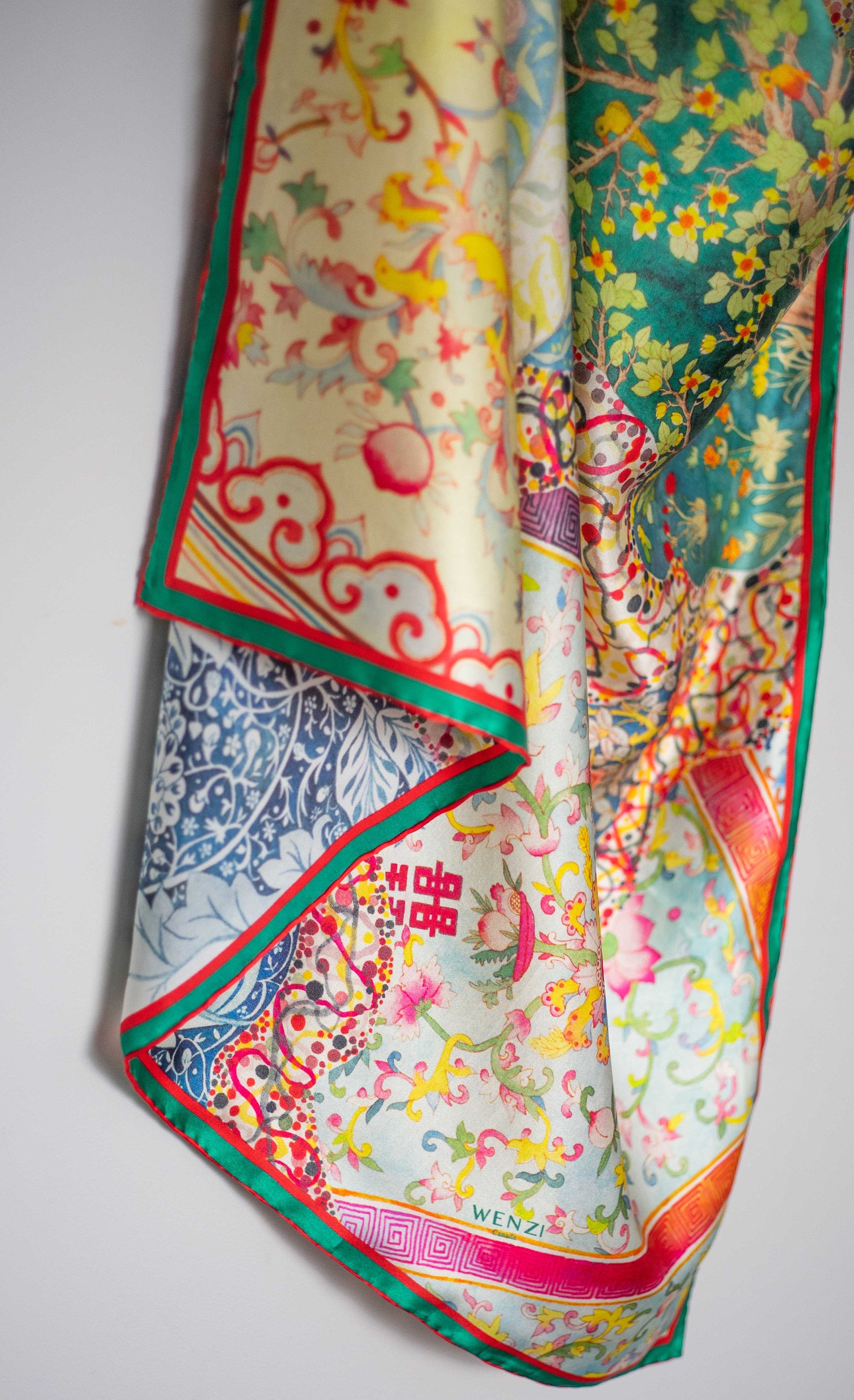 Mulberry Silk Scarf, Lightweight & Flowing,arboreal Reverie, Hand ...
