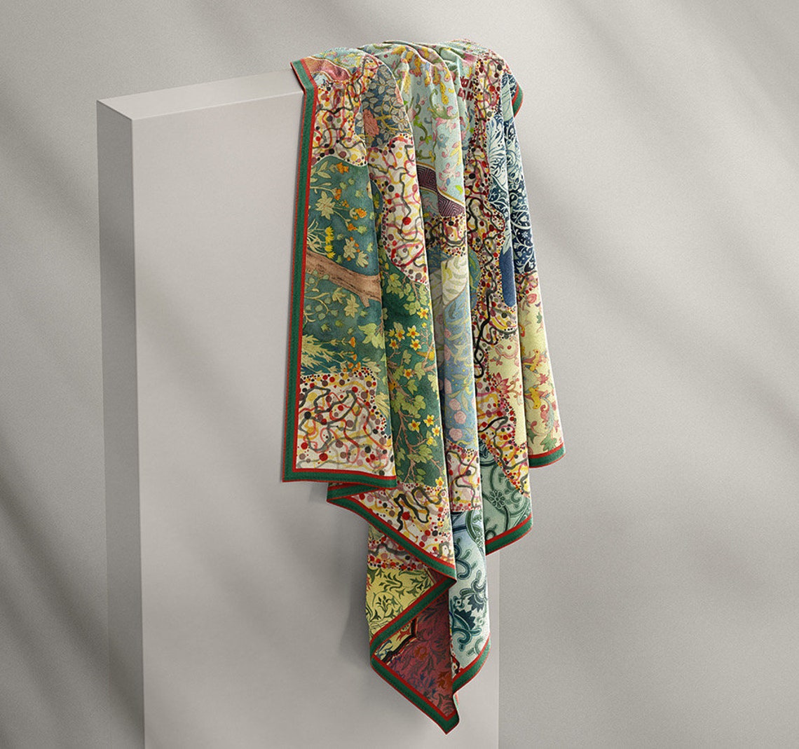 Mulberry Silk Scarf, Lightweight & Flowing,arboreal Reverie, Hand ...