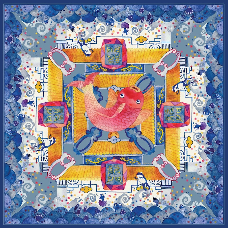 Mulberry Silk Twill Scarf, Heavyweight, Double Sided, Hand-painted ...