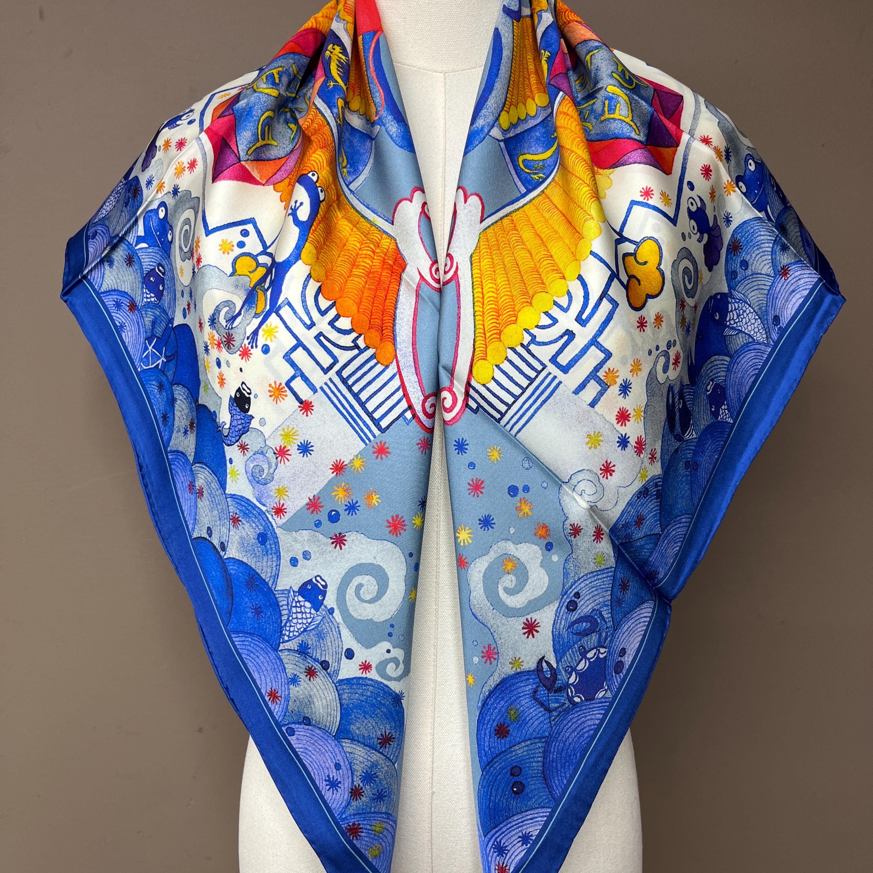 Mulberry Silk Twill Scarf, Heavyweight, Double Sided, Hand-painted ...