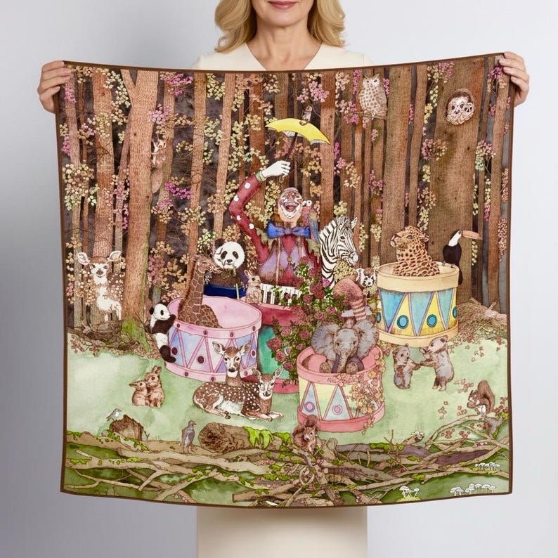 Mulberry Silk Twill Scarf, Heavyweight, Double-sided, Hand-painted ...