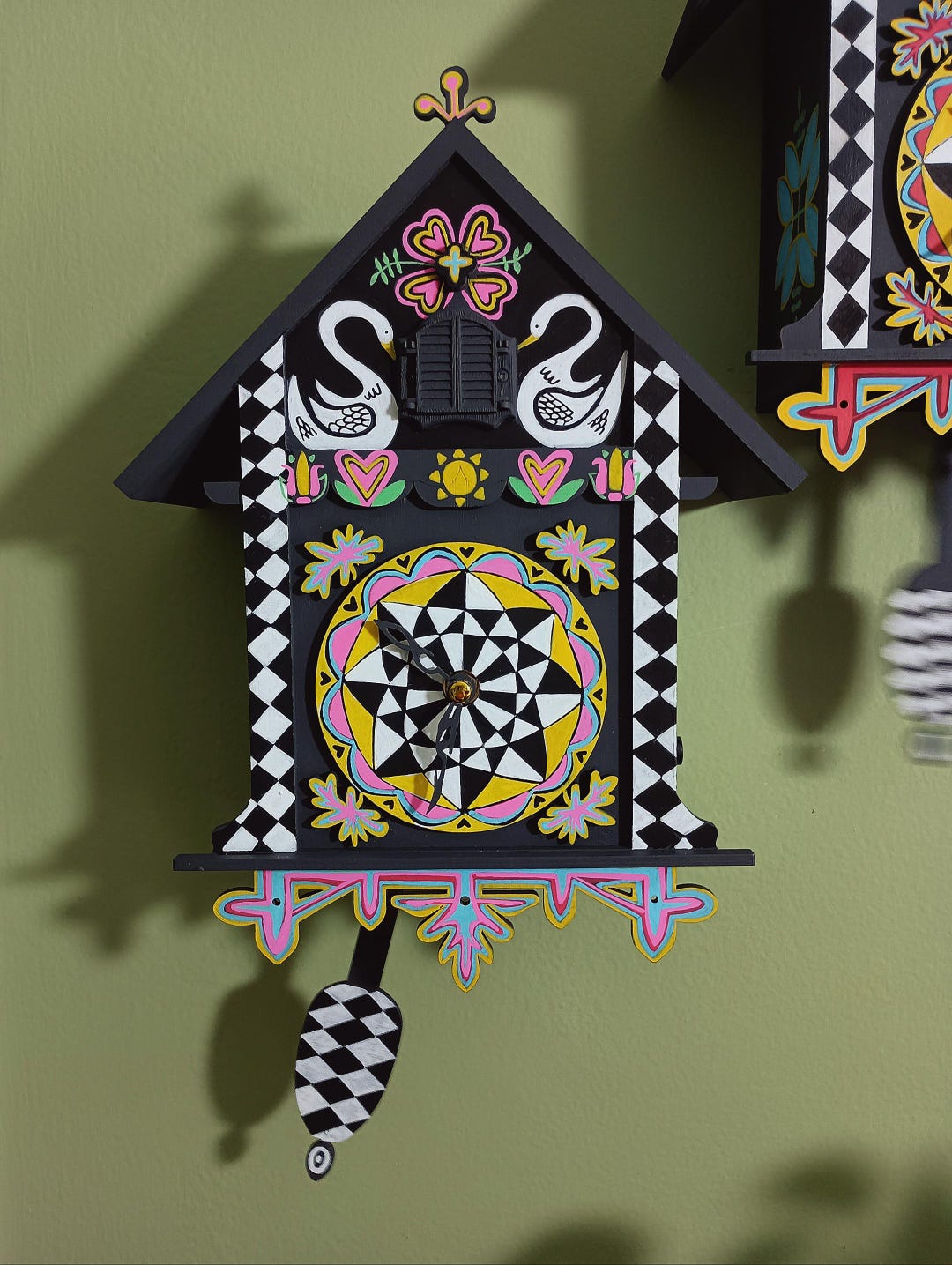 Hand Painted Pennsylvania Dutch Folk Cuckoo Clock - Etsy