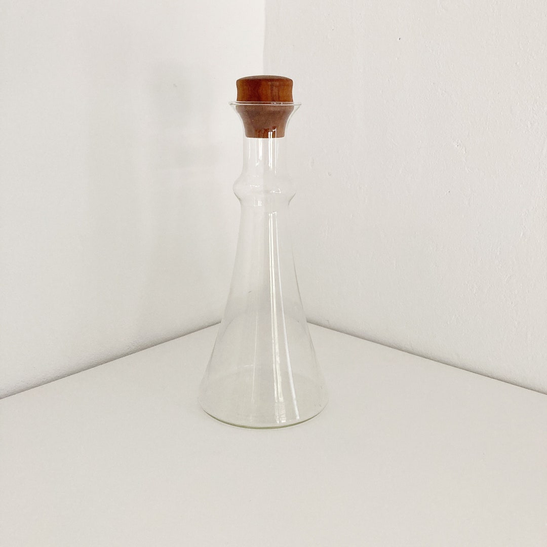 Dansk Decanter With Teak Stopper, Vintage Dansk Glass Decanter by ...