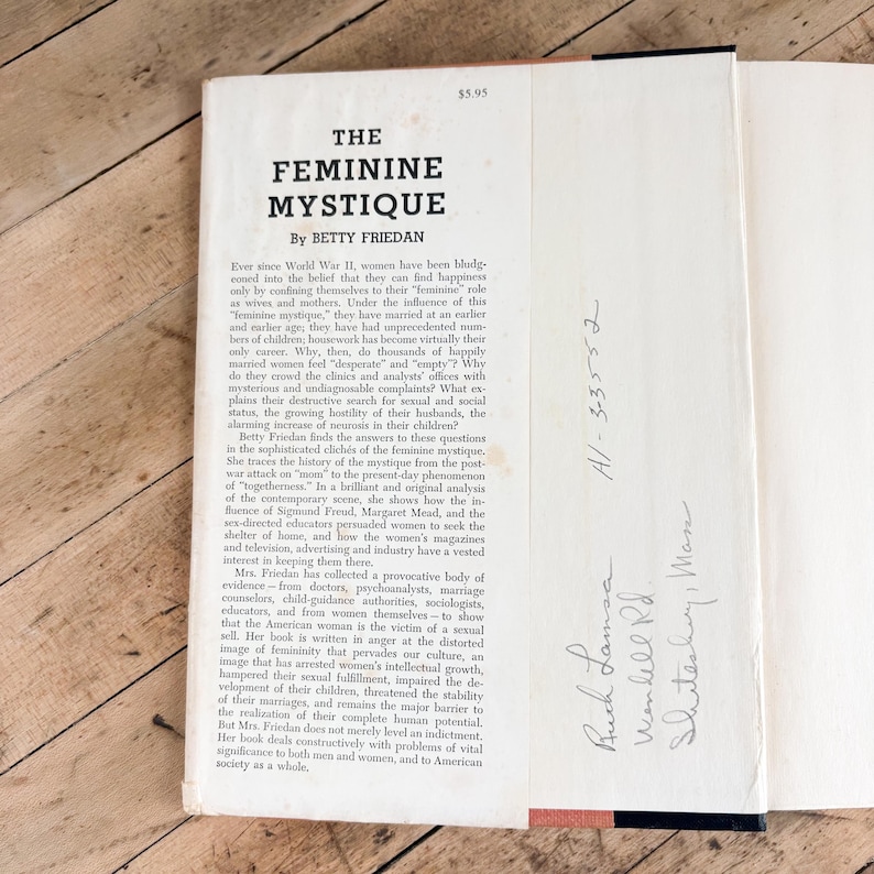 The Feminine Mystique by Betty Friedan, 1st Edition 5th Printing 1963 ...