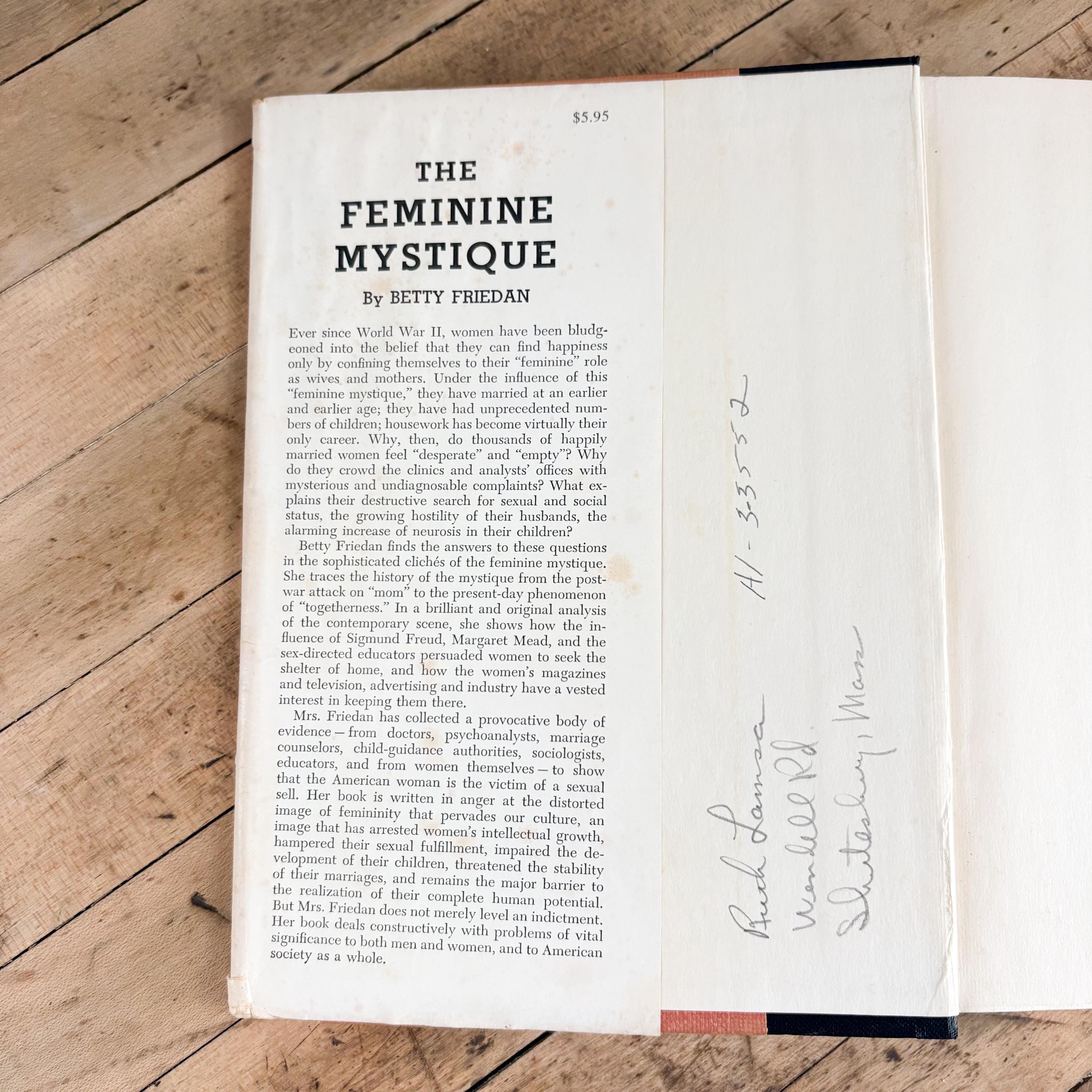 The Feminine Mystique by Betty Friedan, 1st Edition 5th Printing 1963 ...
