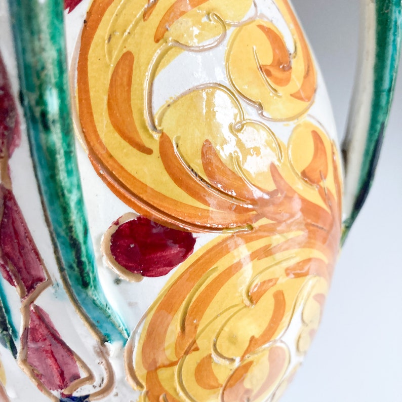 Italian Majolica Sgraffito Vase Hand Numbered Italian Pottery - Etsy