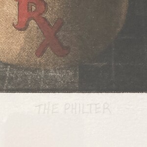 Pharmacy Themed Etching Framed Wall Art, Vintage Framed philter Signed ...