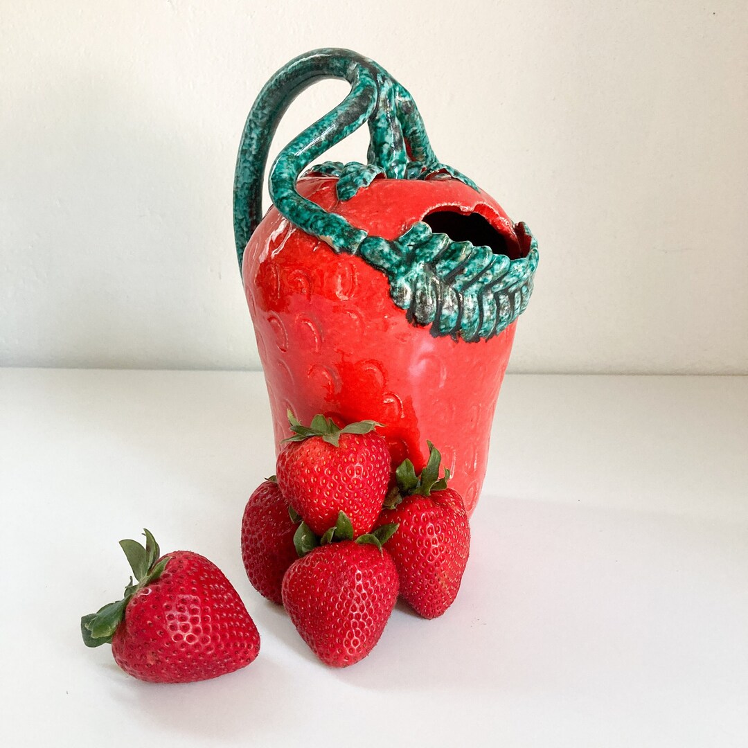Vintage Strawberry Terra Cotta Pitcher: 1970s Italian Pottery - Etsy