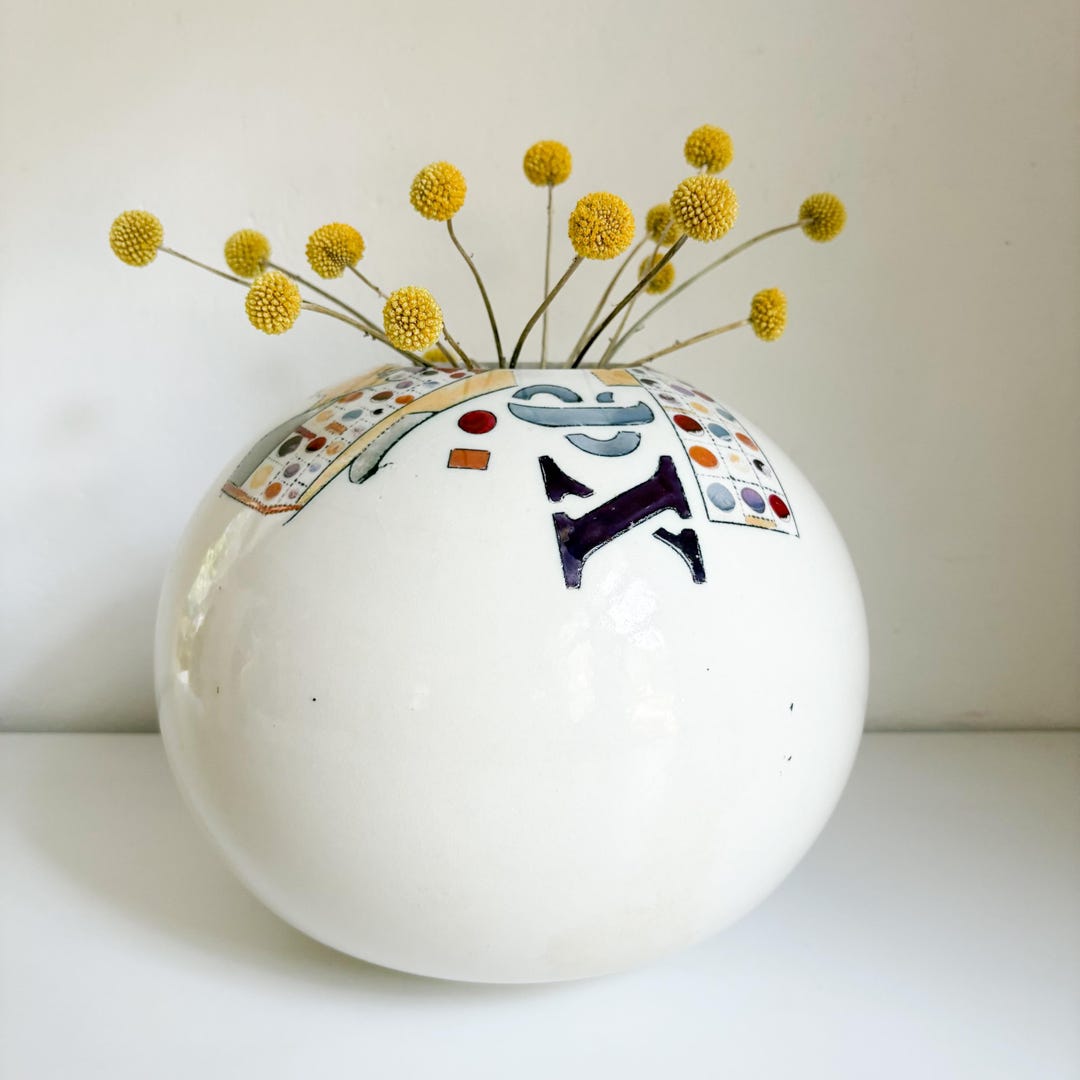 Postmodern Ceramic Orb Vase by K. Freeman: 1980s Pomo Pottery - Etsy
